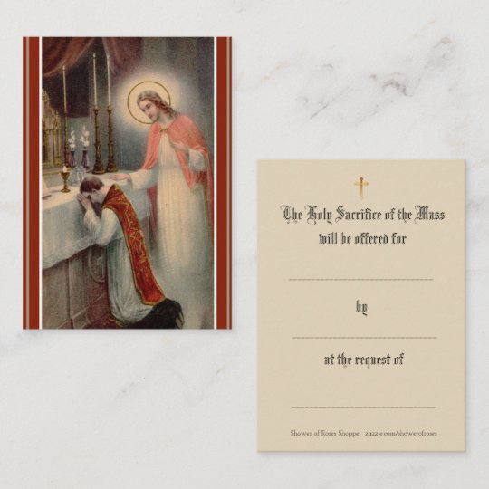 Catholic Mass Offering Prayer Holy Cards | Zazzle.com
