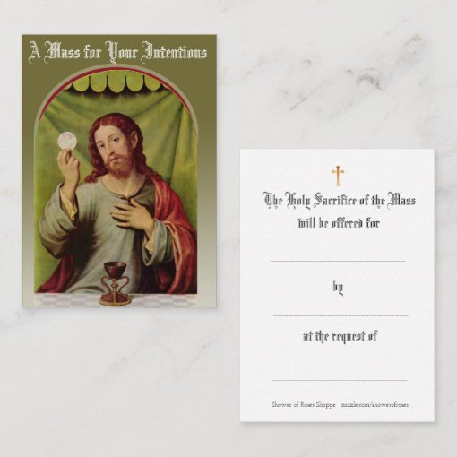 Catholic Mass Offering Prayer Holy Cards | Zazzle