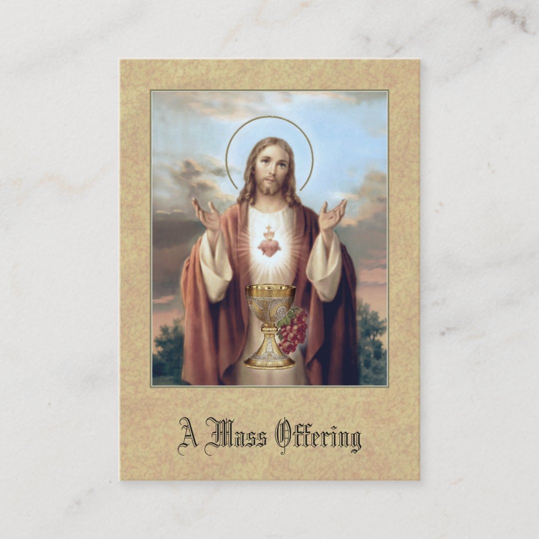 Catholic Mass Offering Prayer Jesus Holy Cards | Zazzle