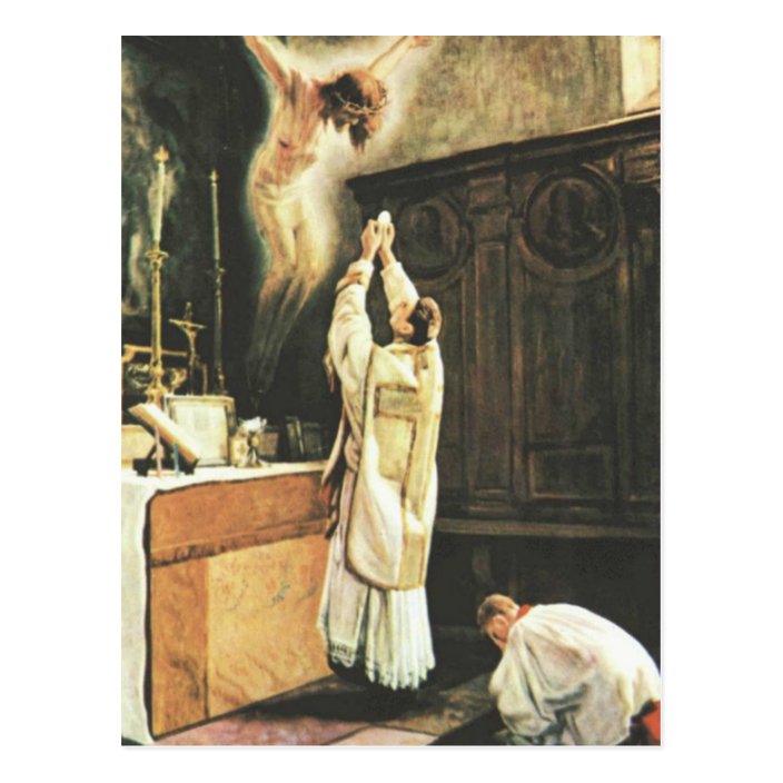 Catholic Mass Offering Priest Holy Religious Postcard | Zazzle.com