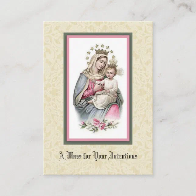 Catholic Mass Offering Queen Mary Jesus Business Card | Zazzle