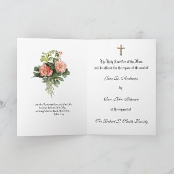 Catholic Mass Religious Sympathy Mass Offering Card | Zazzle