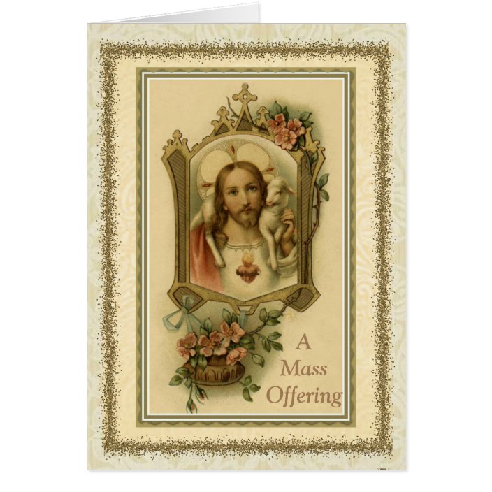 Catholic Mass Sacred Heart Offering Card | Zazzle.com