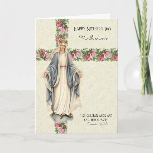 Catholic Mother's Day Religious Virgin Mary Card | Zazzle
