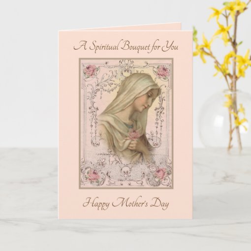 Catholic Mothers Day Spiritual Bouquet Prayers Card | Zazzle