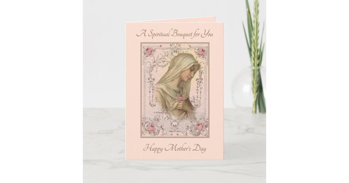 Catholic Mothers Day Spiritual Bouquet Prayers Card | Zazzle