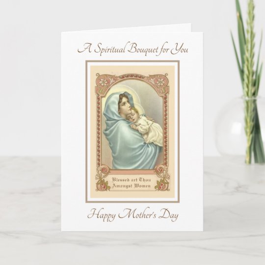 Catholic Mothers Day Spiritual Bouquet Prayers Card | Zazzle.com