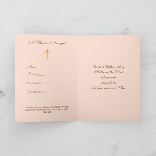 Catholic Mothers Day Spiritual Bouquet Prayers Card | Zazzle