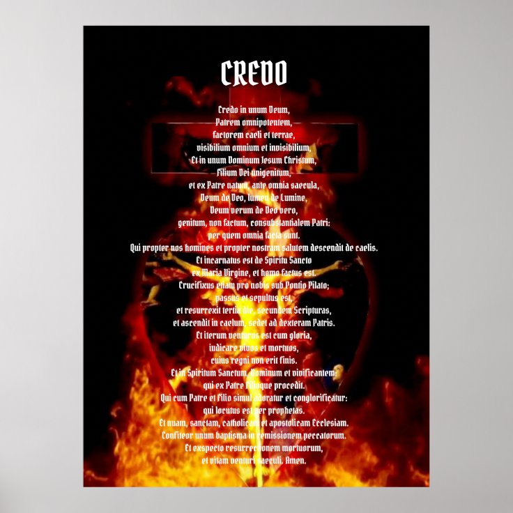 CATHOLIC NICENE CREED in LATIN CRUCIFIXION TRINITY Poster | Zazzle