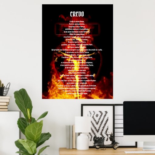CATHOLIC NICENE CREED in LATIN CRUCIFIXION TRINITY Poster | Zazzle