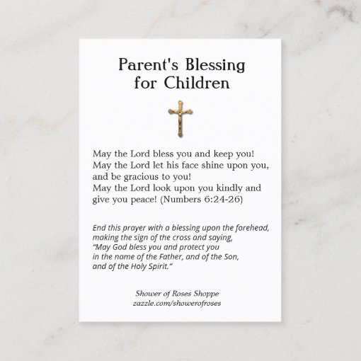 Catholic Parent's Blessings Children Holy Card | Zazzle