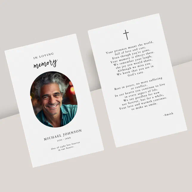 Catholic Photo Funeral Memorial Prayer Card | Zazzle