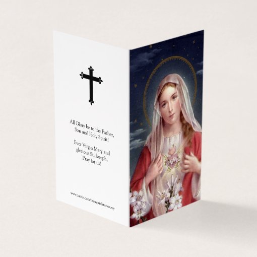 Catholic Prayer Cards | Heart Mary | Zazzle