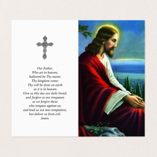 Catholic Prayer Cards | Jesus Christ Praying | Zazzle