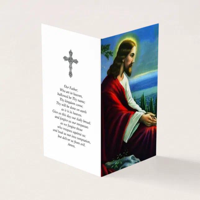 Catholic Prayer Cards | Jesus Christ Praying | Zazzle