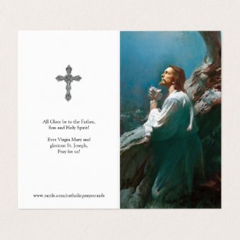 Catholic Prayer Cards | Jesus Christ Praying 2 | Zazzle