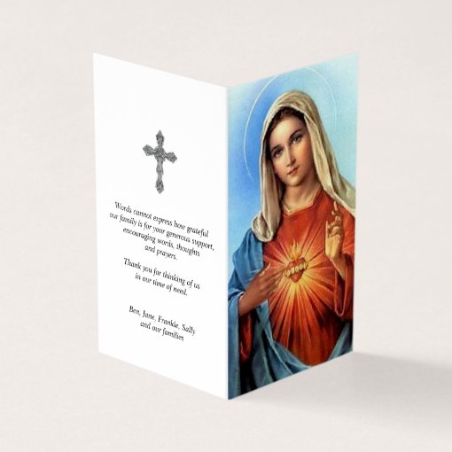 Catholic Prayer Cards | Sacred Heart Mary | Zazzle