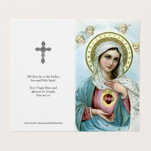 Catholic Prayer Cards | Sacred Heart Mary 3 | Zazzle