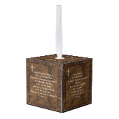 Catholic Prayer Cube Ornament Personalized Rustic | Zazzle