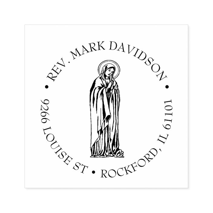 Catholic Praying Blessed Virgin Mary Religious Rubber Stamp | Zazzle.com
