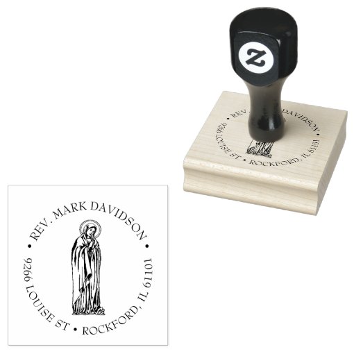 Catholic Praying Blessed Virgin Mary Religious Rubber Stamp | Zazzle