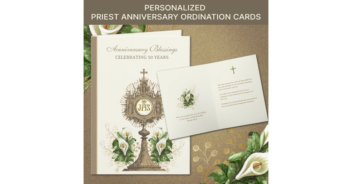 Catholic Priest Anniversary Ordination 50 Years Card | Zazzle