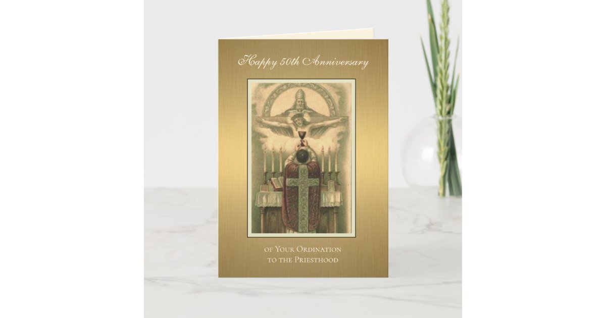 Catholic Priest Anniversary Ordination Deacon Card | Zazzle