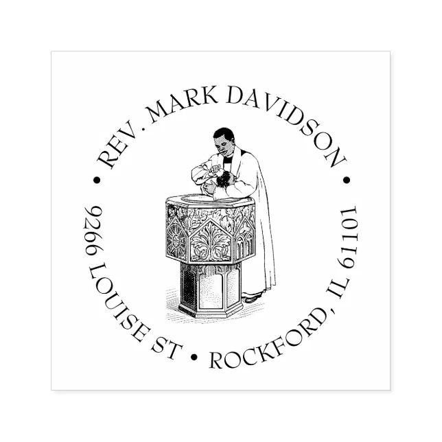 Catholic Priest Baptizing Bapy Religious Rubber Stamp | Zazzle