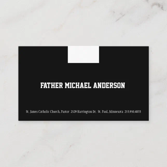 Catholic Priest Black Clergy Collar Religious Busi Business Card | Zazzle