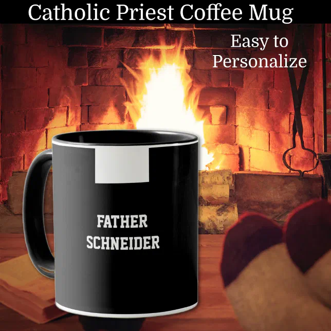 Catholic Priest Black Clergy Collar Religious Mug | Zazzle