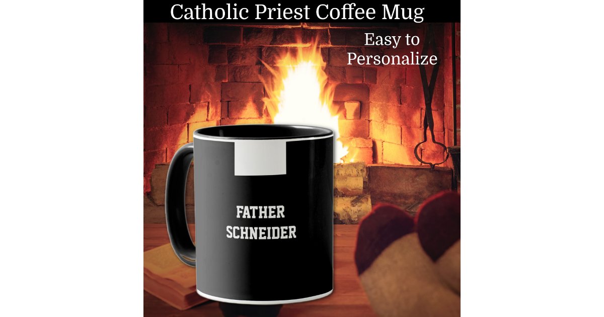 Catholic Priest Black Clergy Collar Religious Mug | Zazzle