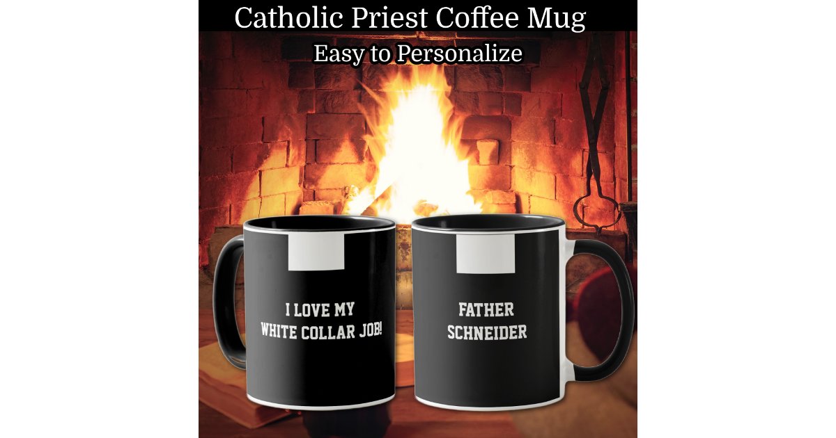 Catholic Priest Black Clergy Collar Religious Mug | Zazzle