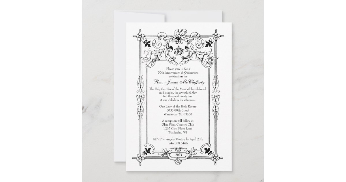 Catholic Priest Deacon Ordination Anniversary Invitation | Zazzle