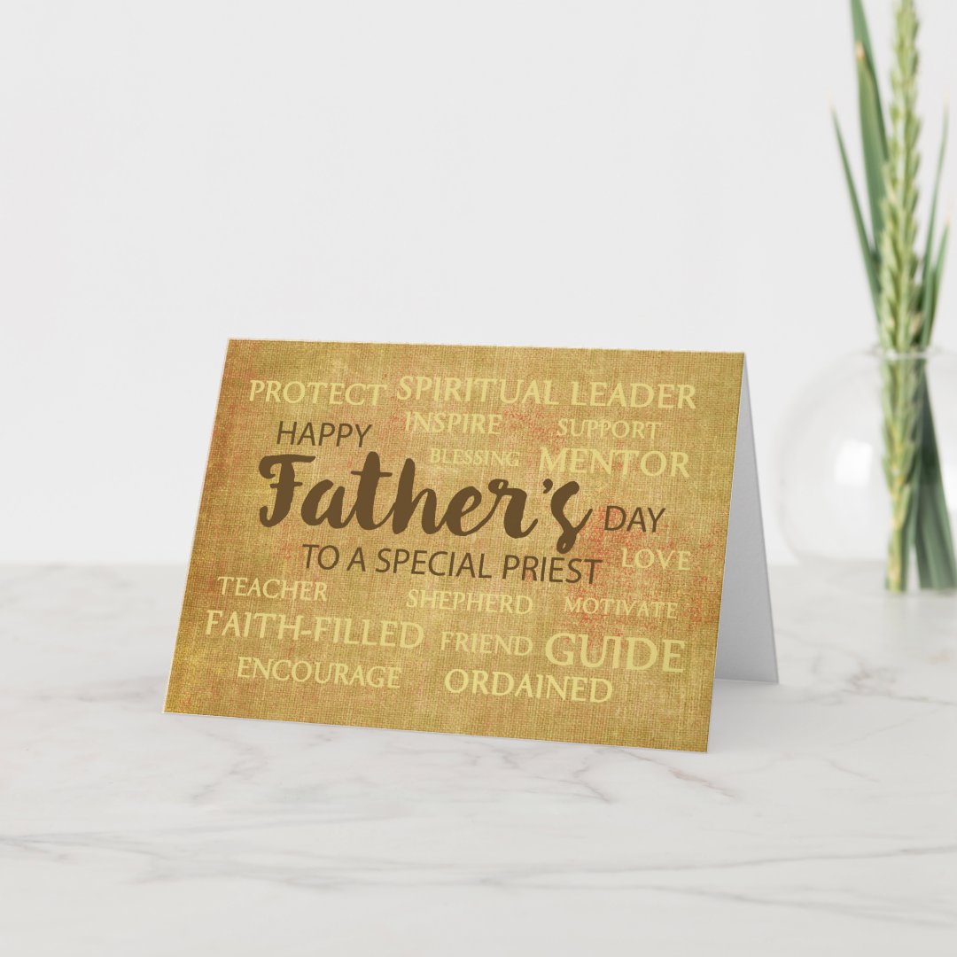 Catholic Priest Father's Day, Qualities of Father Card | Zazzle