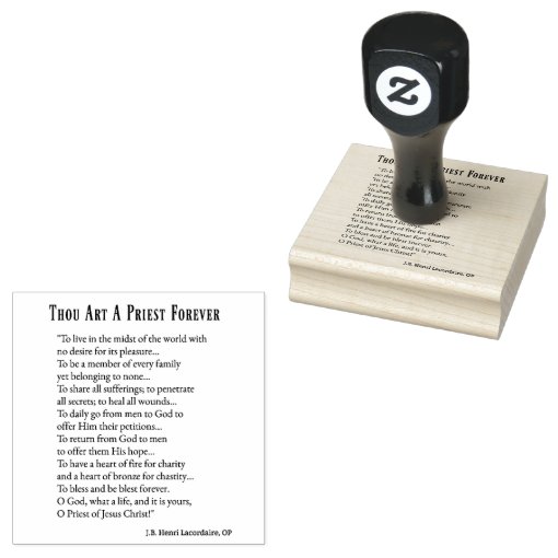 Catholic Priest Forever Poem Religious Rubber Stamp | Zazzle