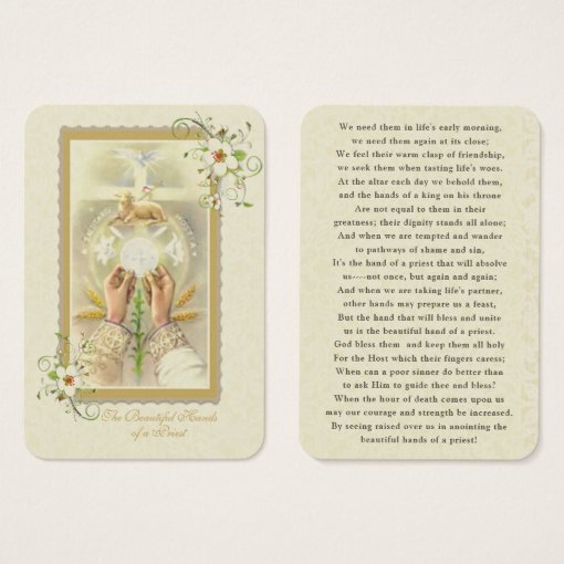 Catholic Priest Hands Ordination Poem | Zazzle