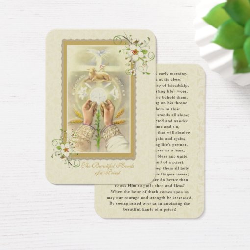 Catholic Priest Hands Ordination Poem | Zazzle