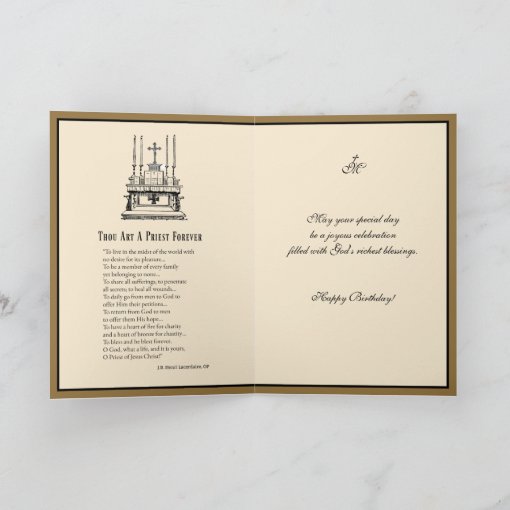 Catholic Priest Offering Mass Birthday Prayer Card | Zazzle