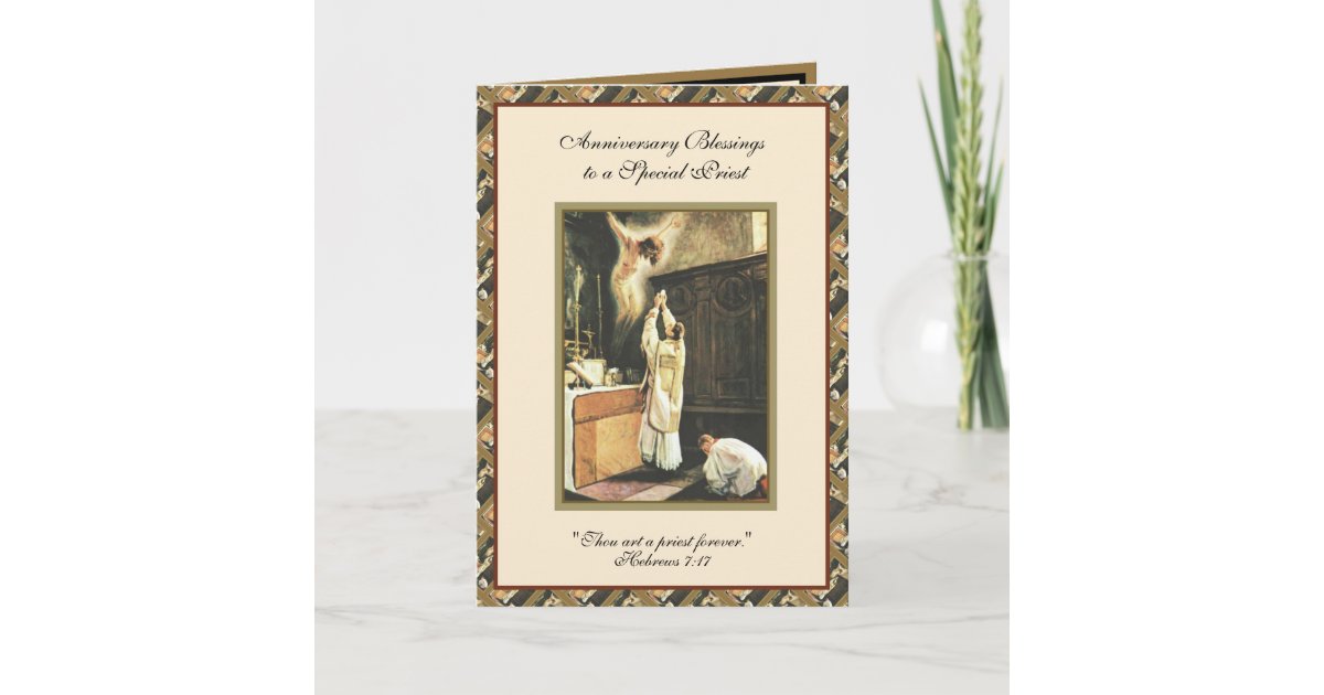 Catholic Priest Offering Mass Prayer Ordination Card | Zazzle