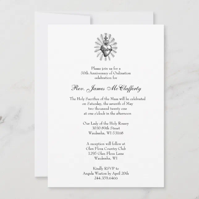 Catholic Priest Ordination Anniversary Invitation | Zazzle