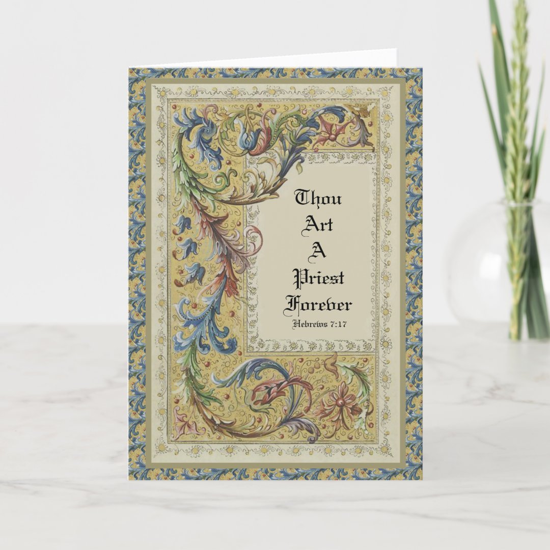 CATHOLIC PRIEST ORDINATION FIRST MASS SCRIPTURE CARD | Zazzle