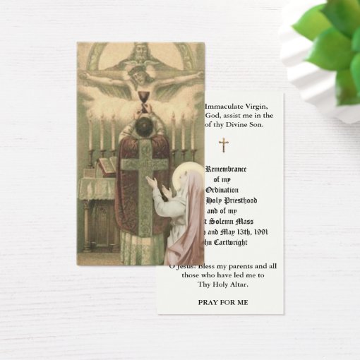 CATHOLIC PRIEST ORDINATION HOLY CARDS | Zazzle
