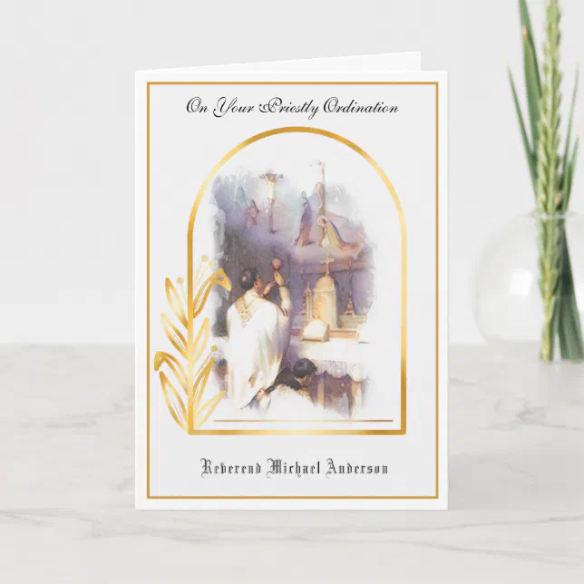 Catholic Priest Ordination Religious Jesus Card | Zazzle