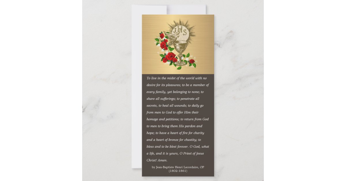 Catholic Priest Poem Ordination Anniversary | Zazzle