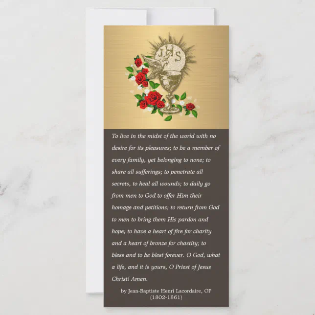 Catholic Priest Poem Ordination Anniversary | Zazzle