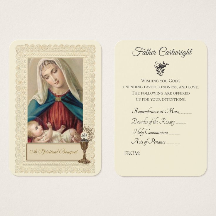 Catholic Priest Spiritual Bouquet Holy Cards | Zazzle