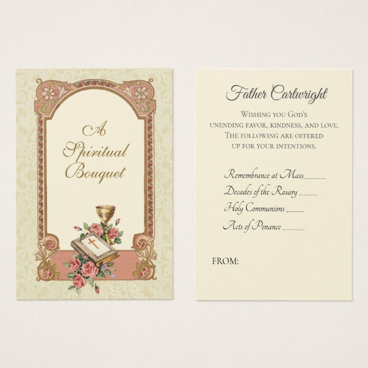 Catholic Priest Spiritual Bouquet Holy Cards | Zazzle