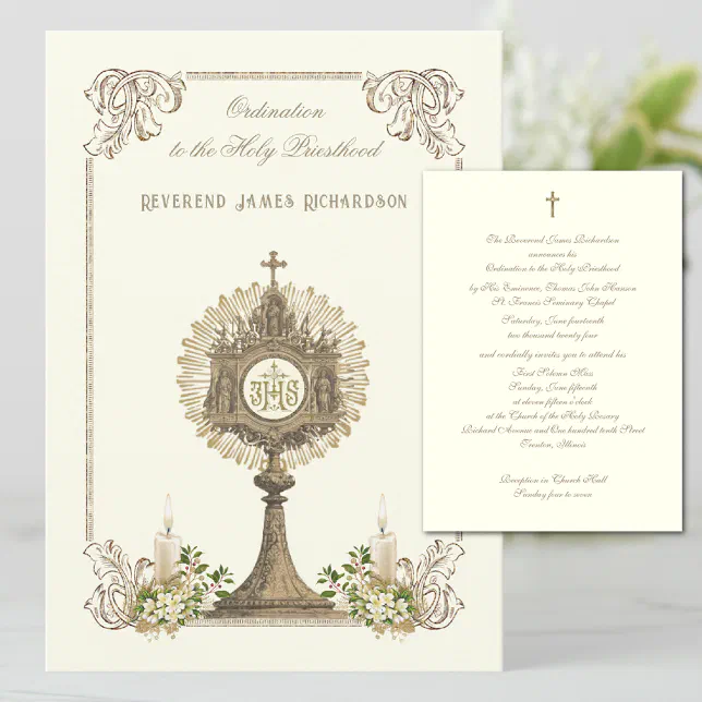Catholic Priesthood Ordination Anniversary Invitation | Zazzle