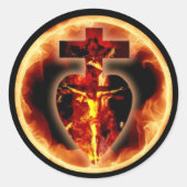 Catholic Religious Jesus Crucifix Holy Trinity Classic Round Sticker ...