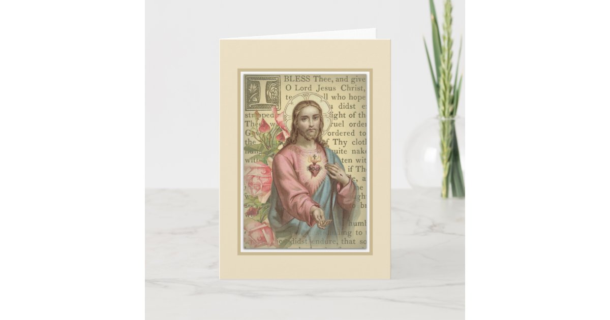 Catholic Religious Sacred Heart of Jesus Card | Zazzle